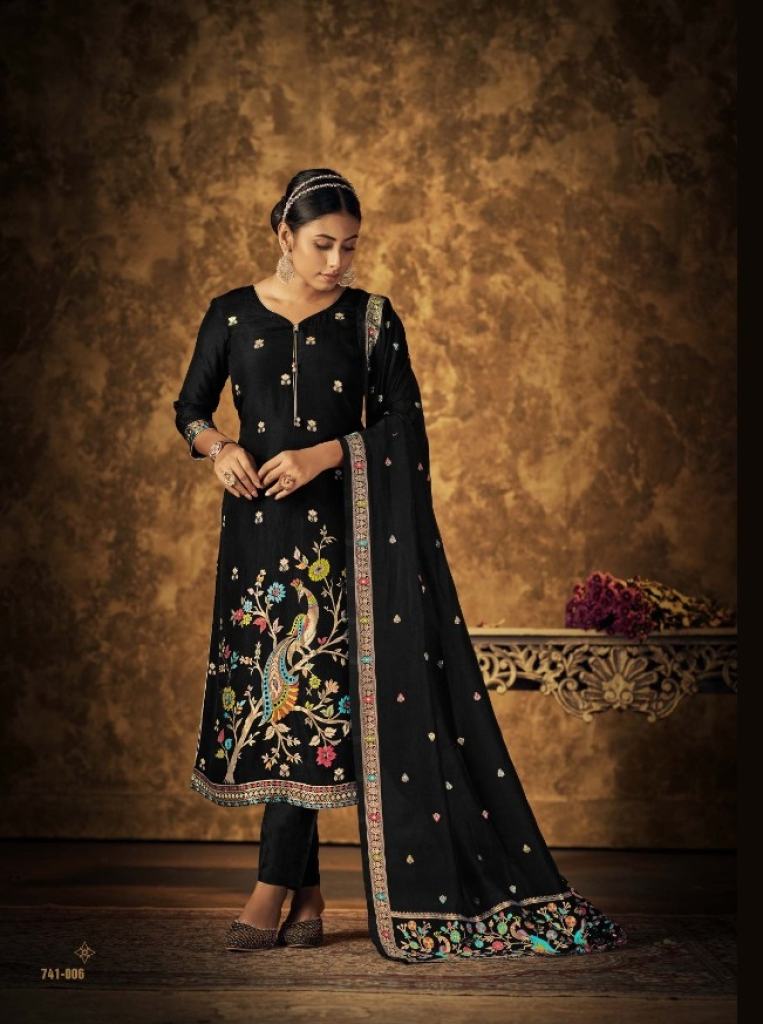 Buy Belliza Saraang Viscose Dola Silk Dress Material Wholesale