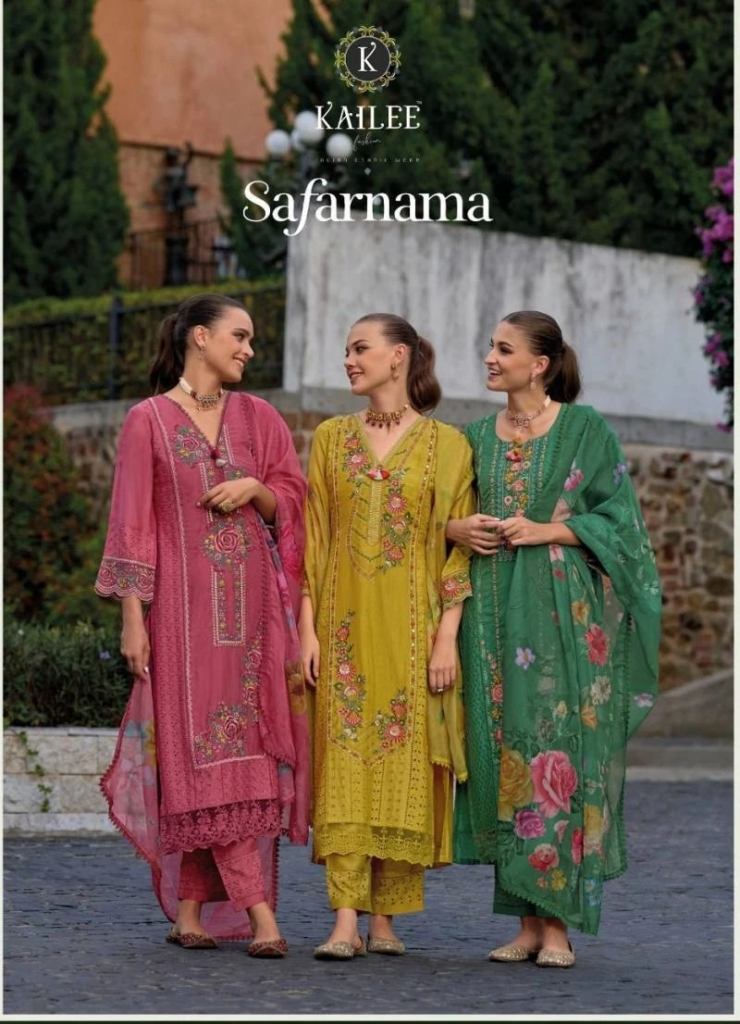 Buy Now Kailee Safarnama Vol 3 Shifali Cotton Top Bottom With Dupatta ...