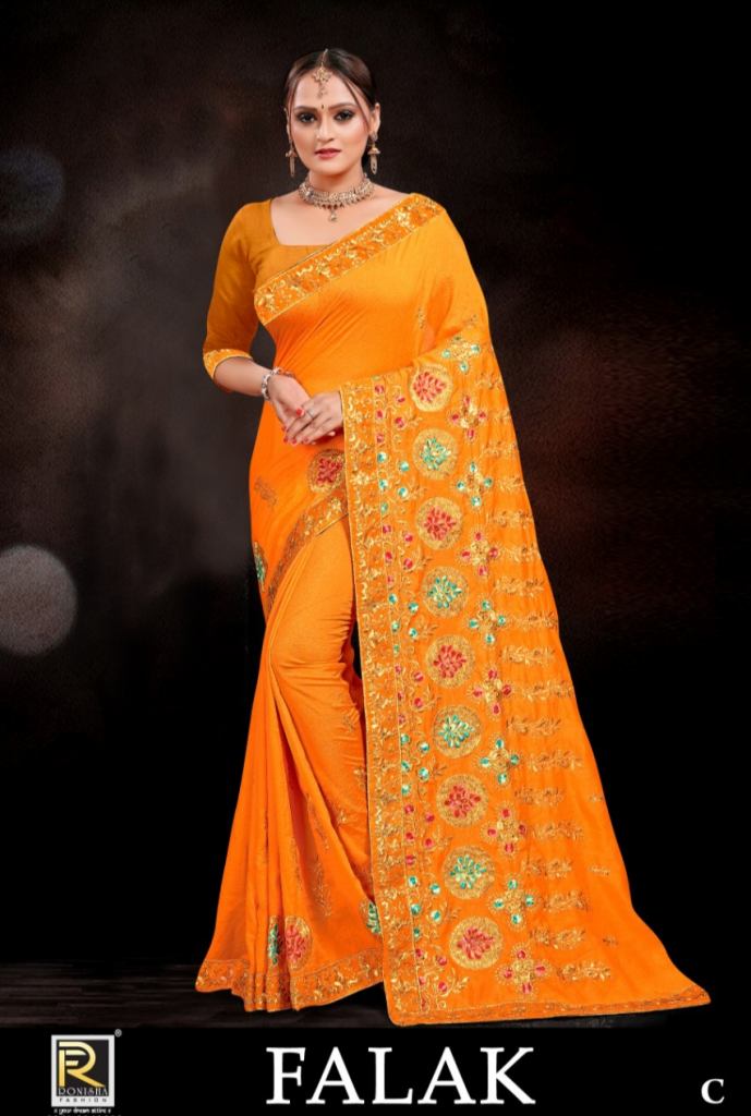Ranjna Falak Designer sarees collection, this catalog fabric is silk,