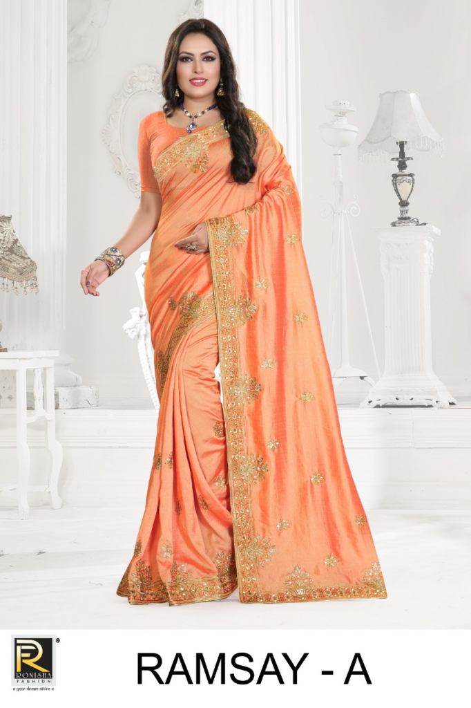 Ranjna Ramsay Festive wear saree collection, this catalog fabric silk,
