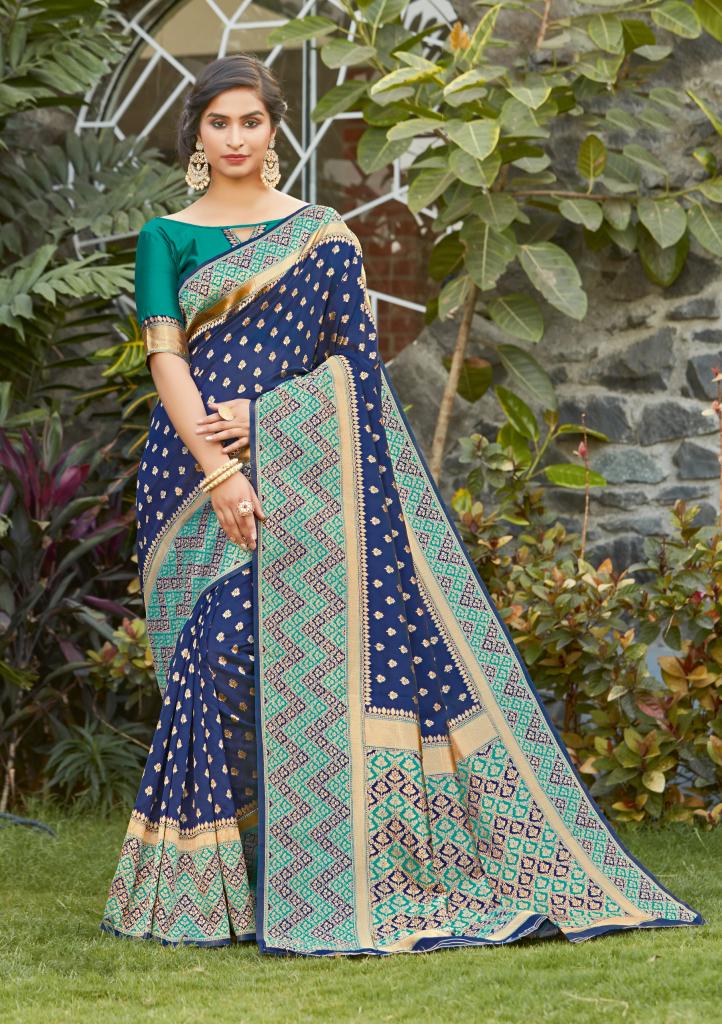 Sangam Rainbow silk saree with Siroski work collection,