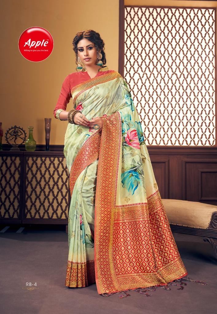Apple Ruby Maya Saree Collection with heavy silk digital printed fabric ...