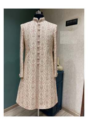 Buy a light Cream Color Designer Groom Traditional Sherwani collection